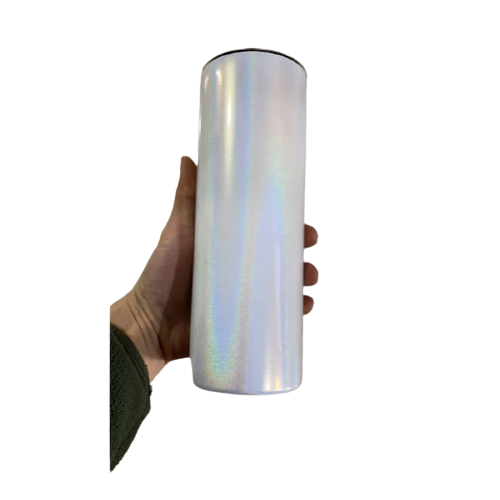 20 Oz Straight Skinny Glitter Rainbow Shimmer Sublimation Tumblers