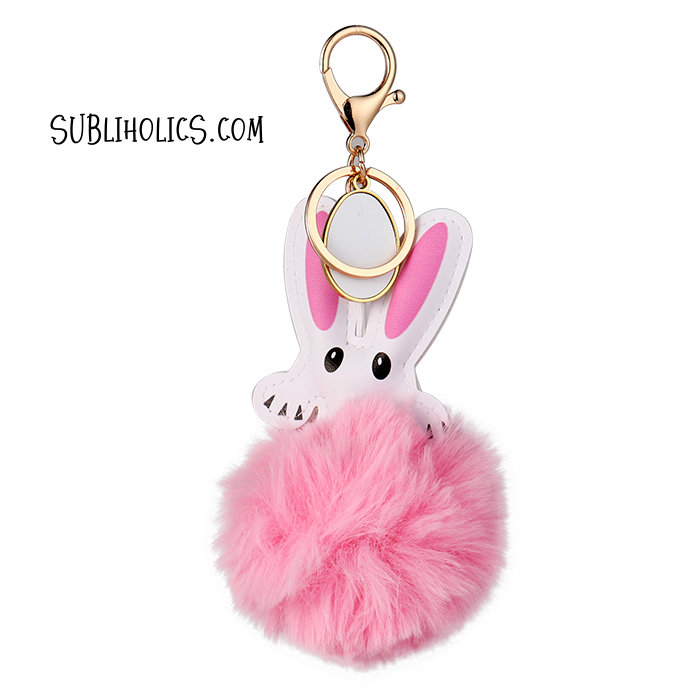 Bunny Keychain – Fluffy & Cute with Aluminum Insert for Sublimation ...