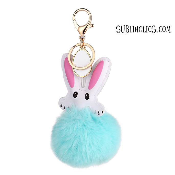 Bunny Keychain – Fluffy & Cute with Aluminum Insert for Sublimation ...