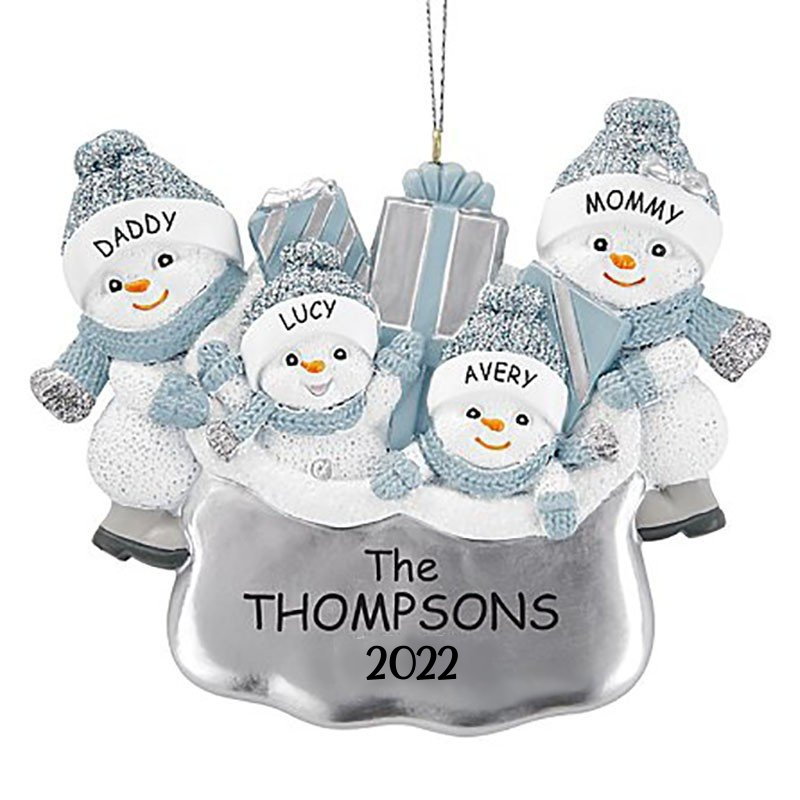 Snowman Family – 3 Dimensional Resin Ornaments – Subliholics